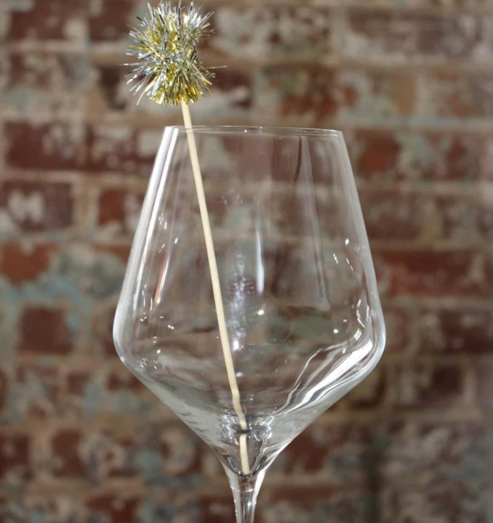 100 Tinsel Stir Sticks | Gold Silver Blush Black Sparkle Champagne ...