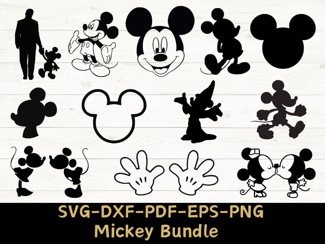 Mickey Mouse Svg Bundle, Mickey Mouse Head Svg, Silhouette, Cutting ...
