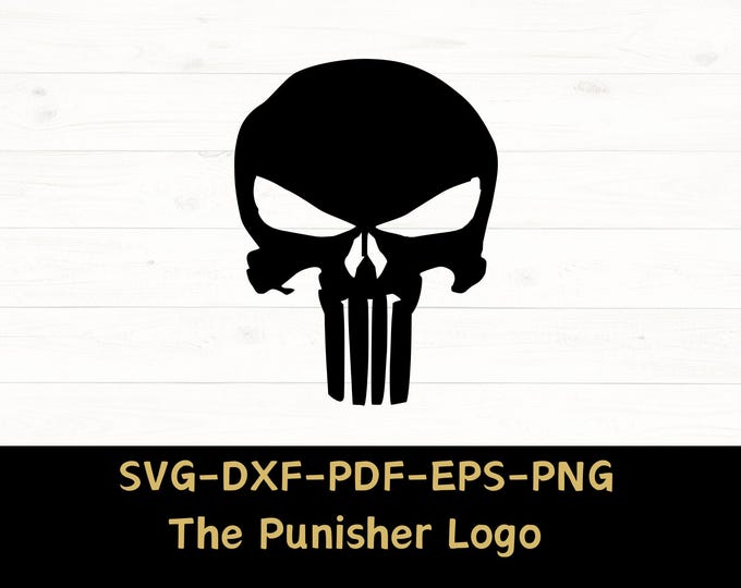 Punisher Skull Logo - Digital Download, Instant Download, Svg, Dxf, Eps ...