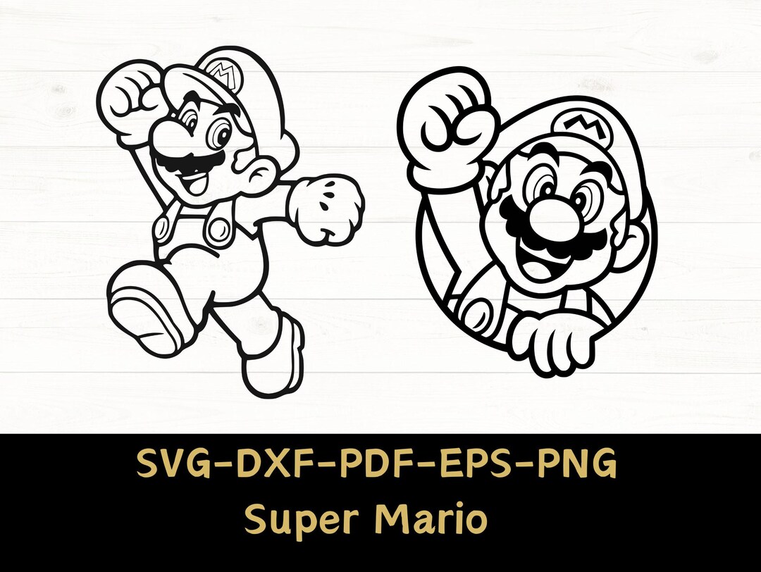 Mario SVG File, Video Game Super Mario Bros, Download Digital File ...