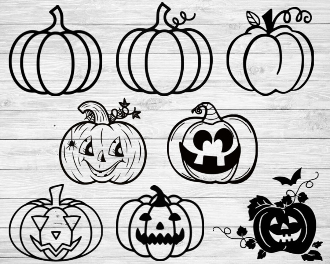 Pumpkin SVG Bundle / Fall Pumpkin SVG / Autumn Pumpkin Outline SVG ...
