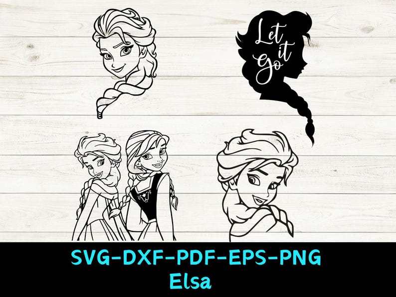 Elsa SVG Laser Cut File Bundle, Frozen Elsa and Anna Download Digital ...