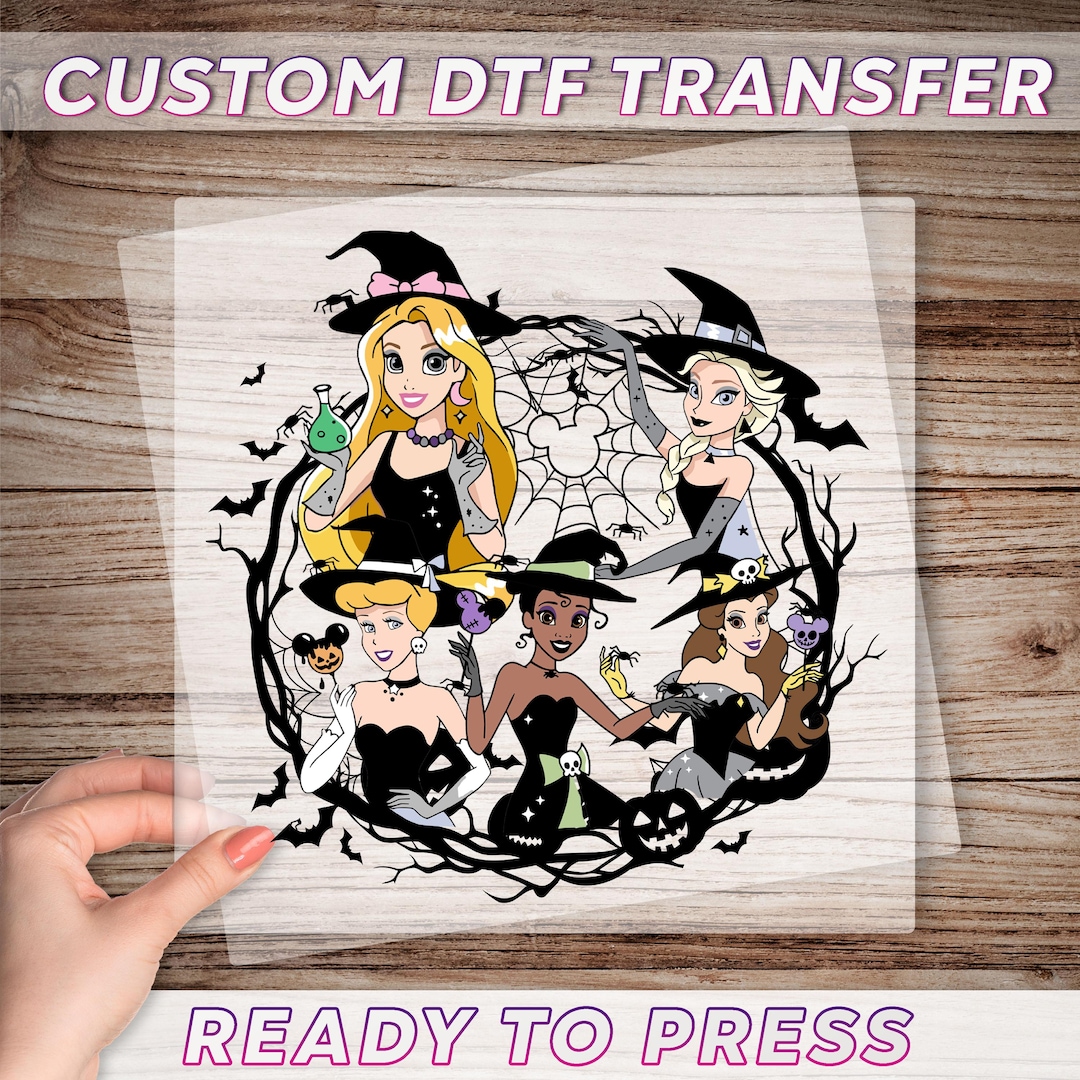 Disney Princess Halloween DTF Transfer, Disneyland Dtf, Halloween ...
