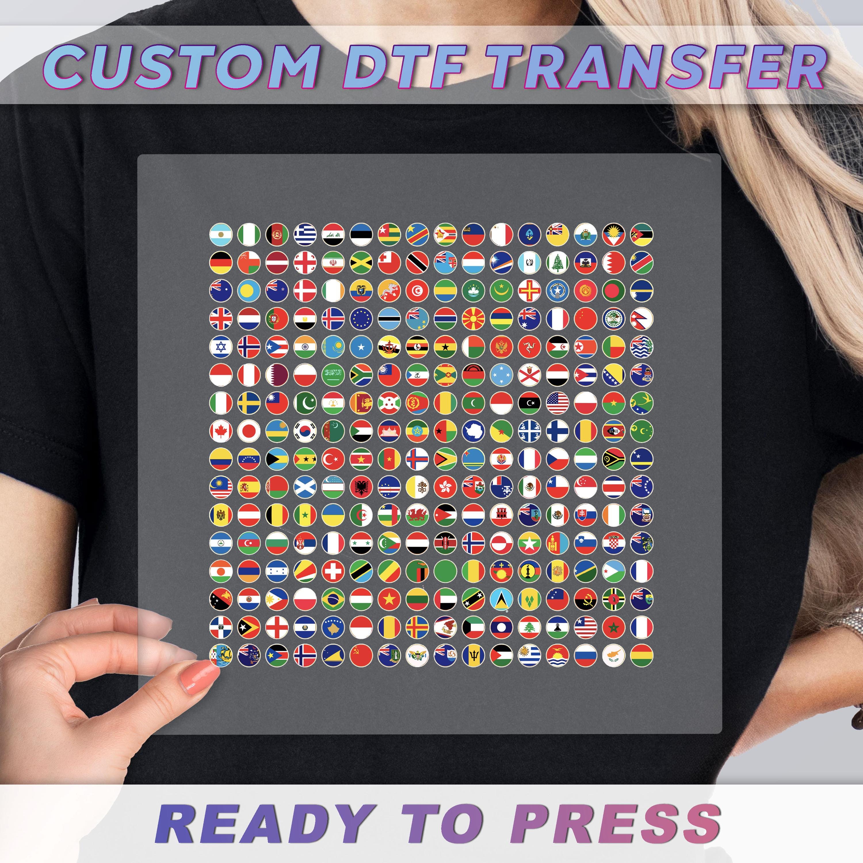 World Flags DTF Transfer, Country Flag Ready to Press, International ...