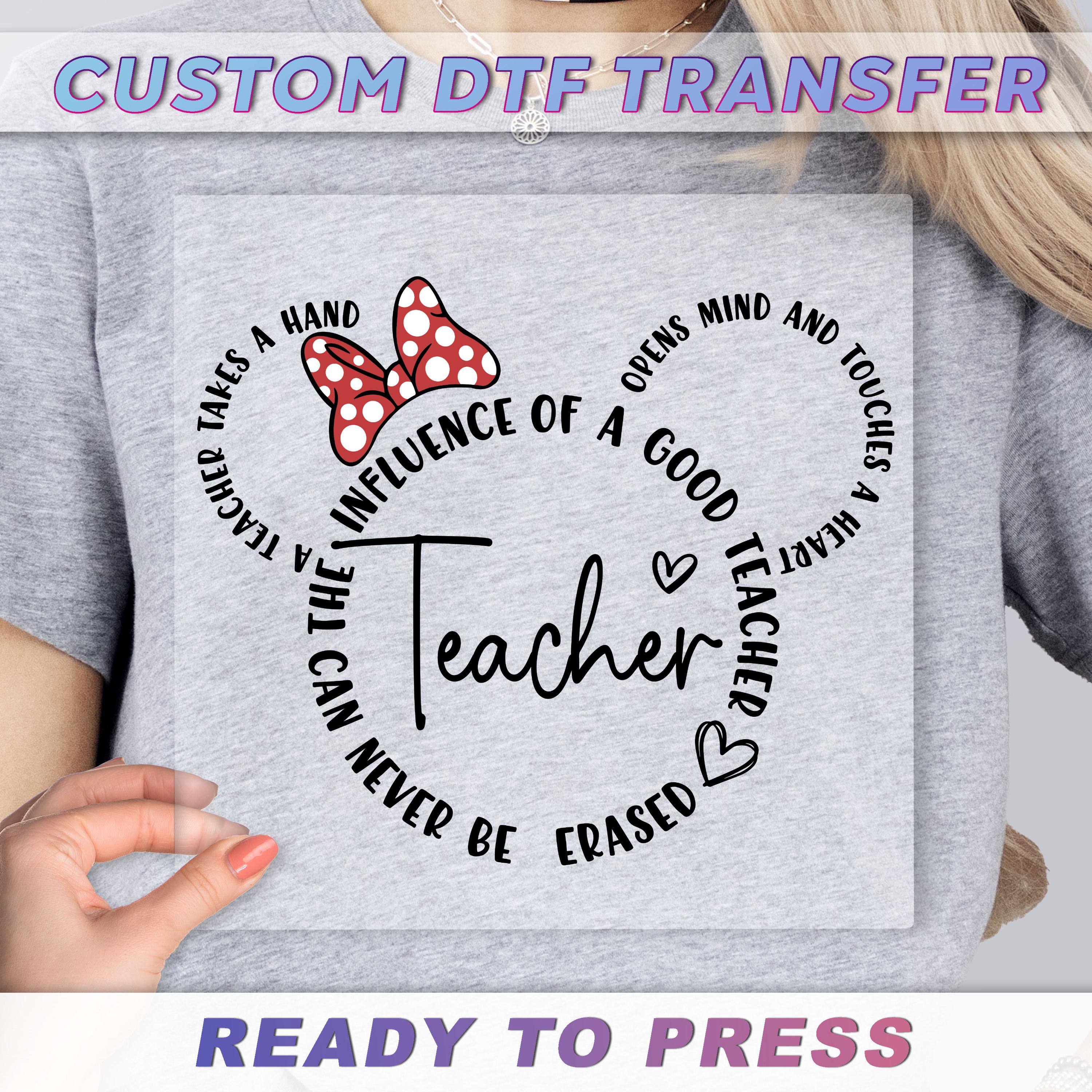 Disney Teacher DTF Transfer, Minnie Mouse Teacher Ready to Press, Gift ...
