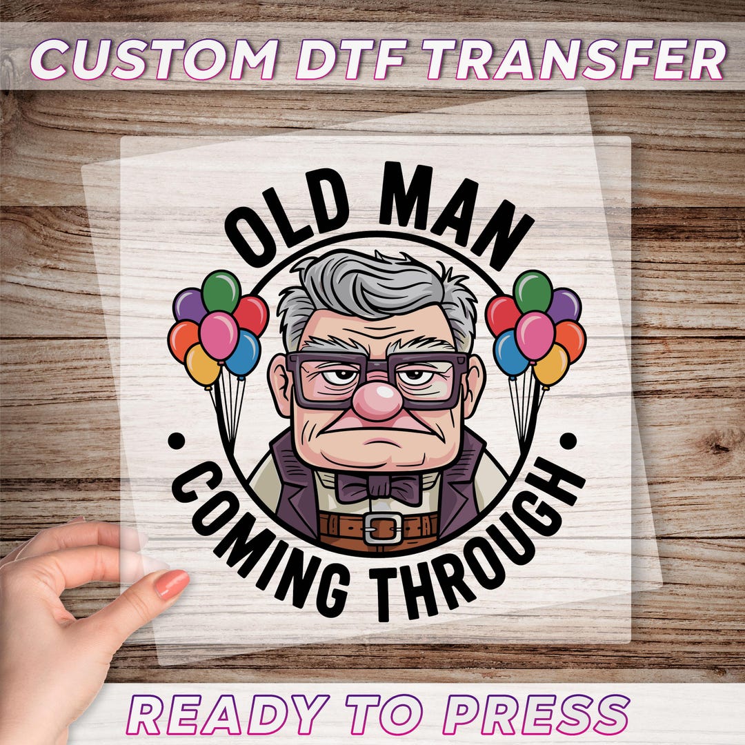 Disney Old Man Coming Through Dtf Transfer, Disney Carl Ready to Press ...