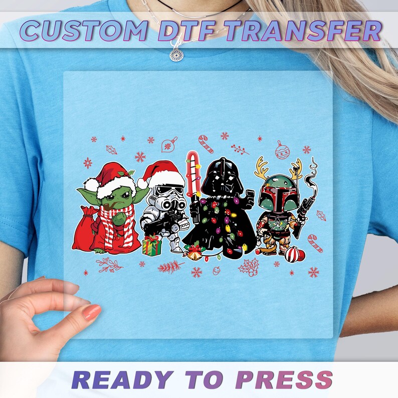 Star Wars Family Christmas DTF Transfer, Star Wars Characters Ready to ...