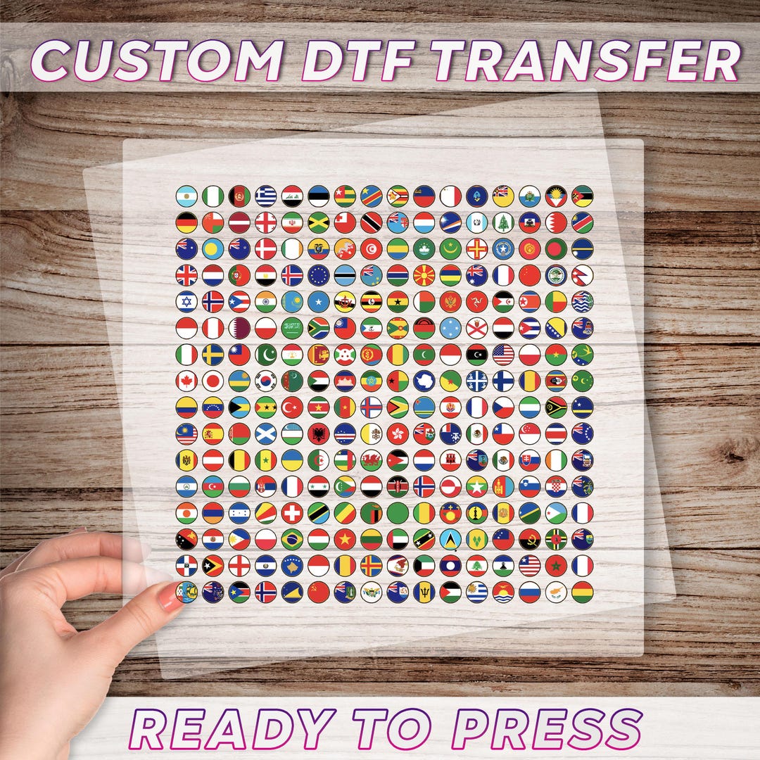 World Flags DTF Transfer, Country Flag Ready to Press, International ...