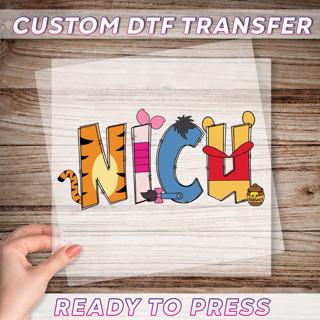 Winnie the Pooh NICU Nurse Dtf Transfer, Nursing Student Ready to Press ...