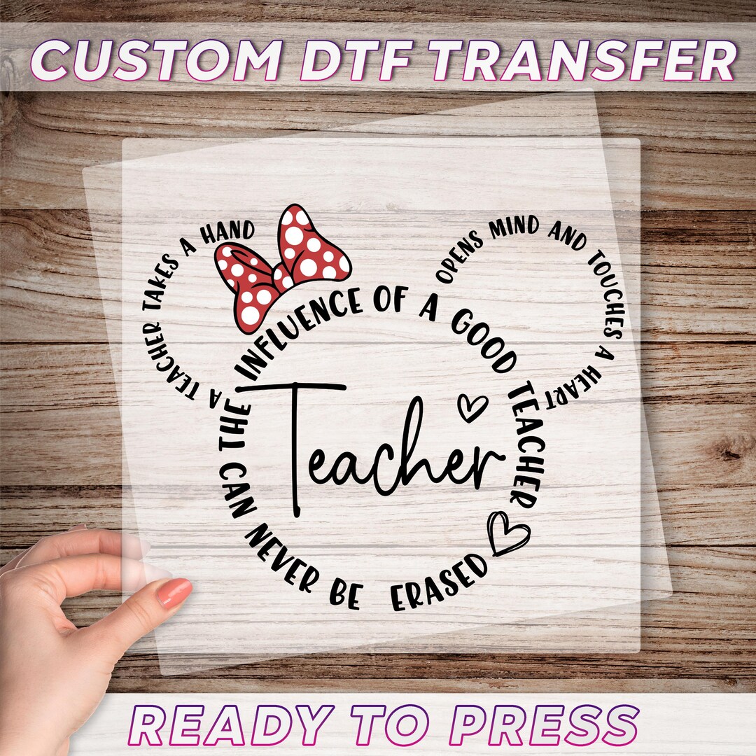 Disney Teacher DTF Transfer, Minnie Mouse Teacher Ready to Press, Gift ...