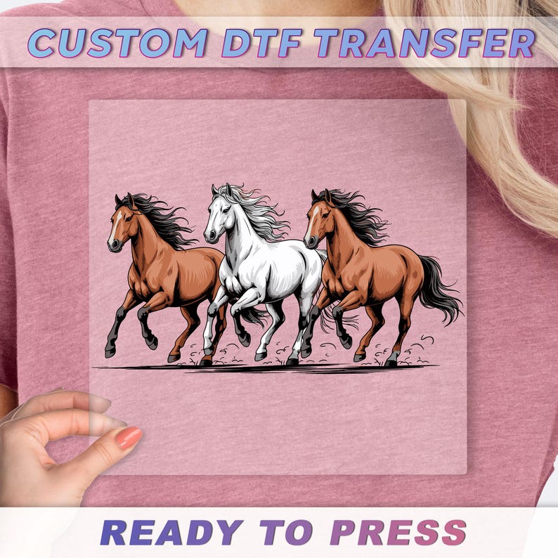 Wild Horse Graphic Print, Western Horse DTF Transfer, Horse Lover Gift ...