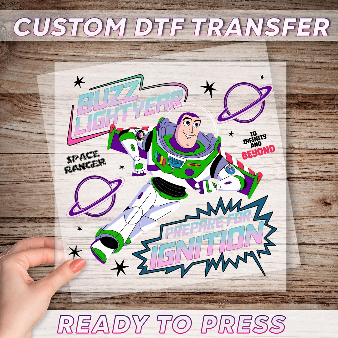 Vintage Buzz Lightyear Lazer Blast DTF Transfer, Disney Pixar Dtf, Toy ...
