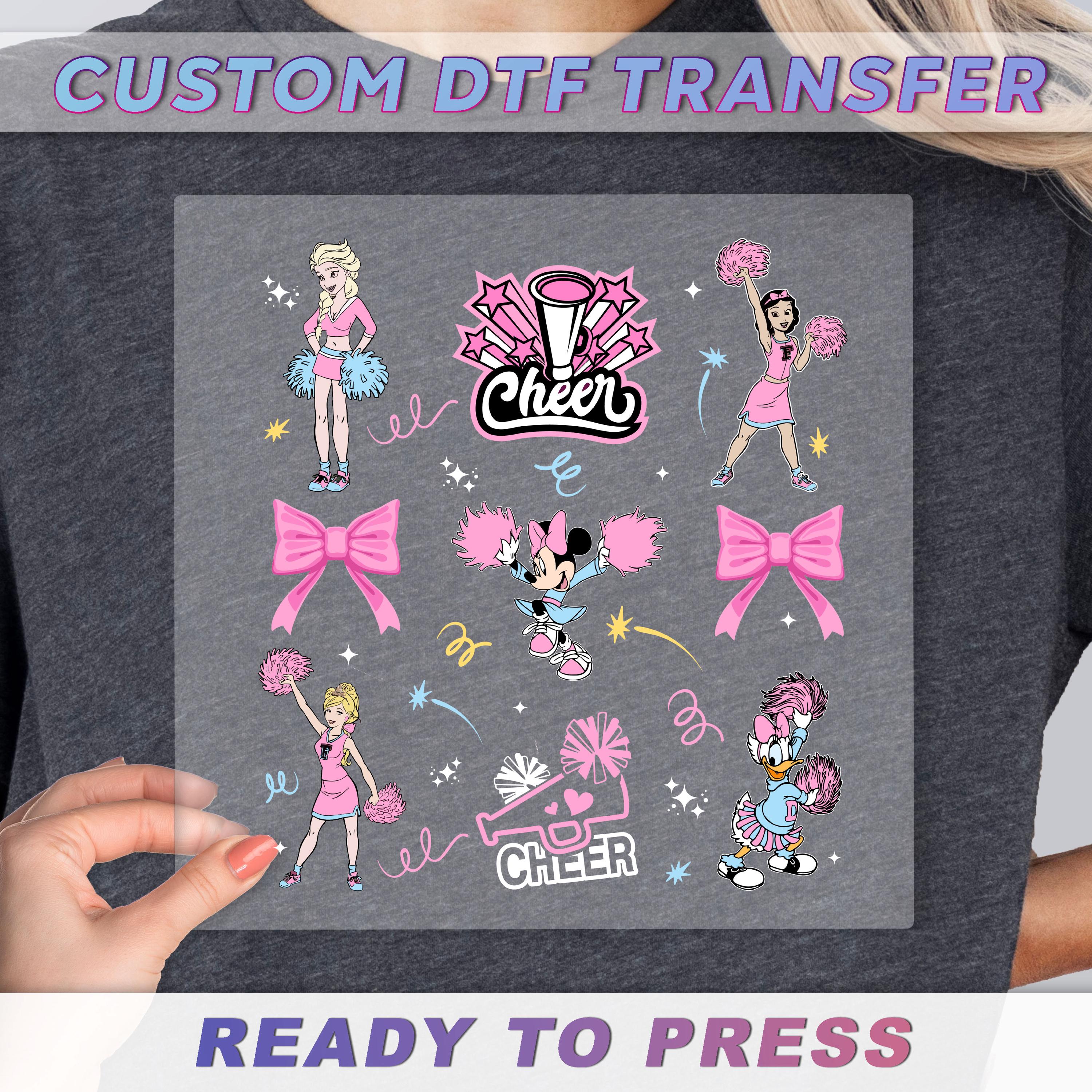 Disney Cheerleading 2025 DTF Transfer, Disney Cheerleader Ready to ...