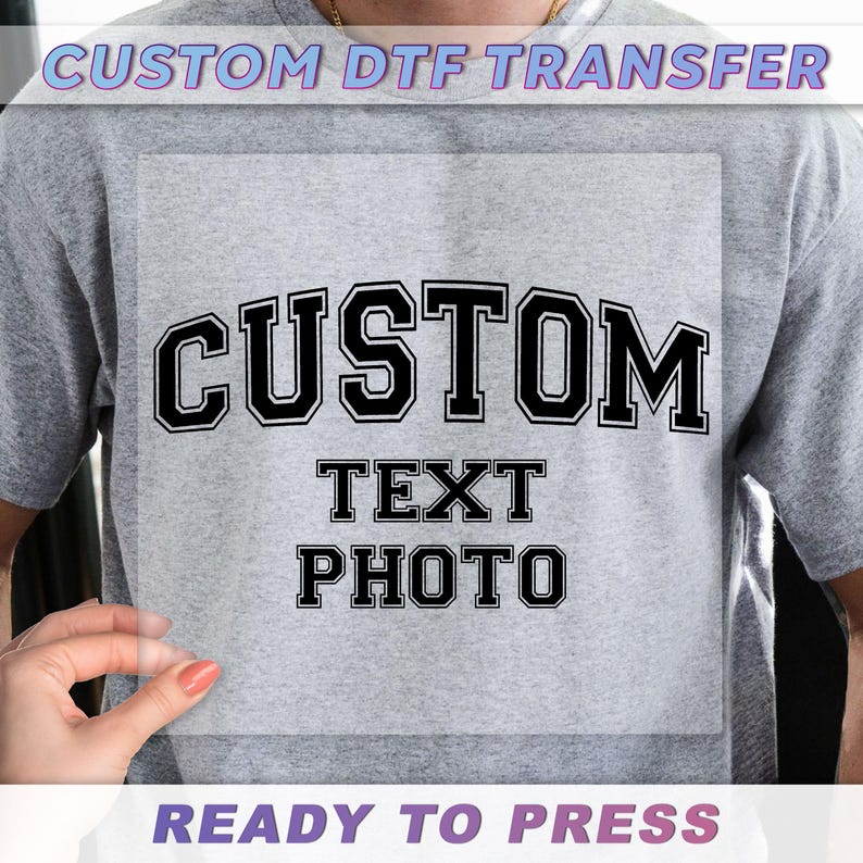 Personalized Text DTF Transfer, Custom Font Style Ready to Press ...