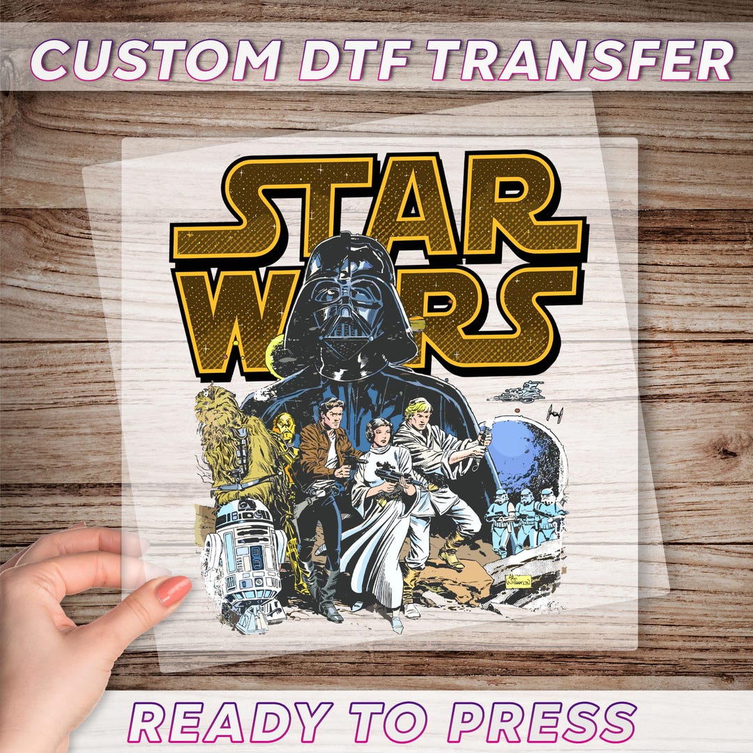 Retro Star Wars DTF Transfer, Disney Star Wars Ready to Press, Galaxy's ...