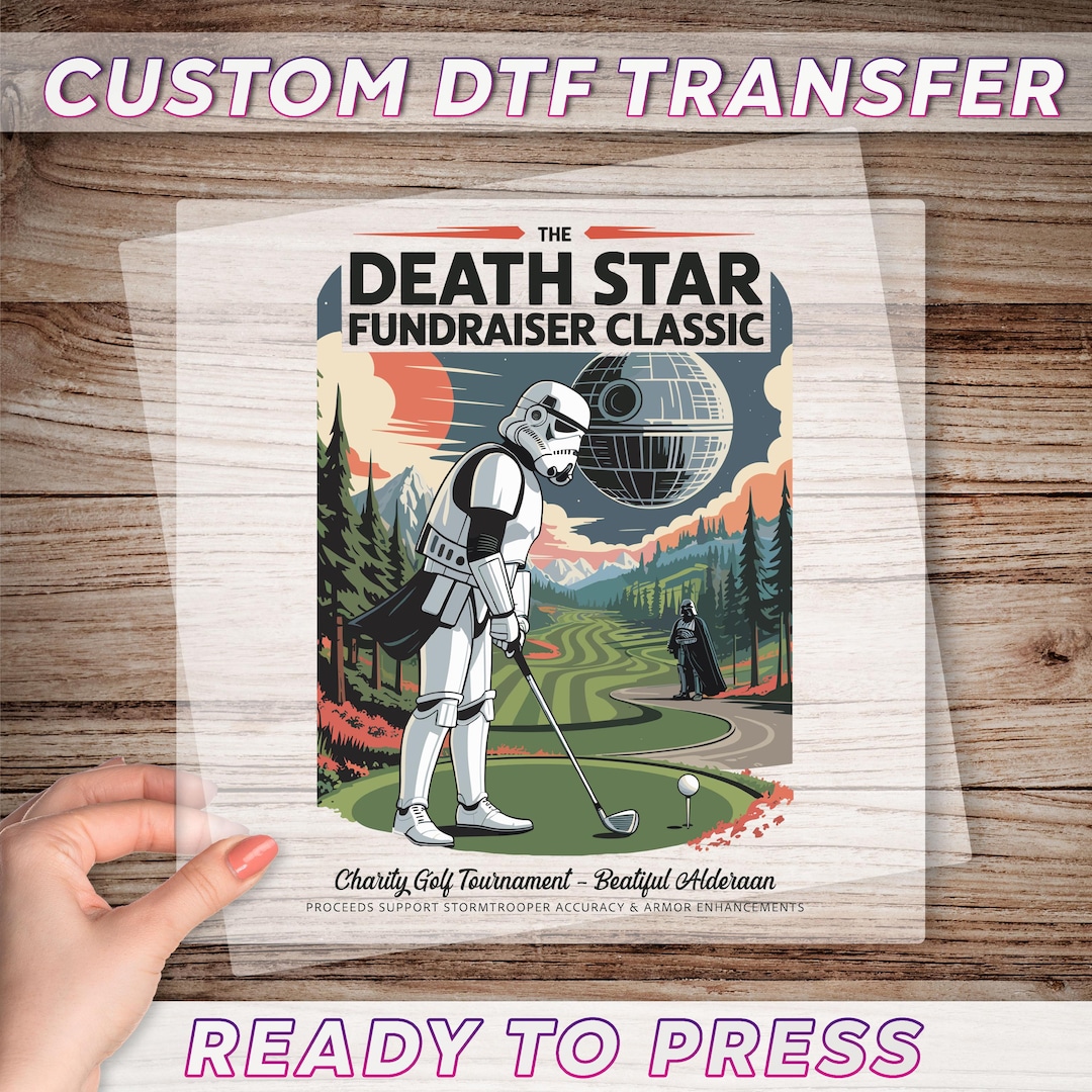 Star Wars Golf DTF Transfer, Classic Stormtrooper Ready to Press, Death ...