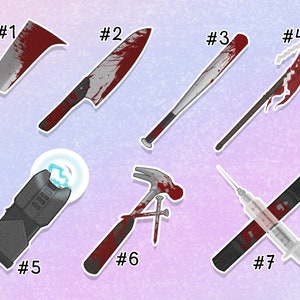 Higurashi No Naku Koro Ni When They Cry Inspired Weapons Acrylic Pins ...