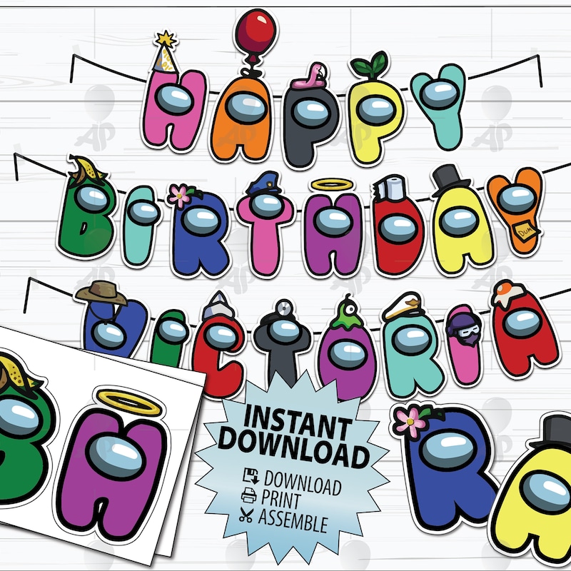 Among Us Birthday Banner - Etsy