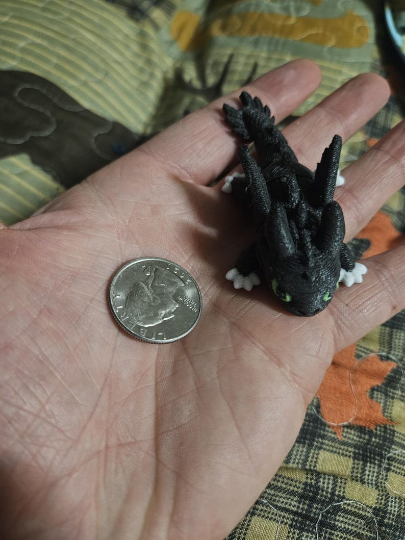 Mini Toothless 3D Printed Baby Dragon in Egg - Etsy