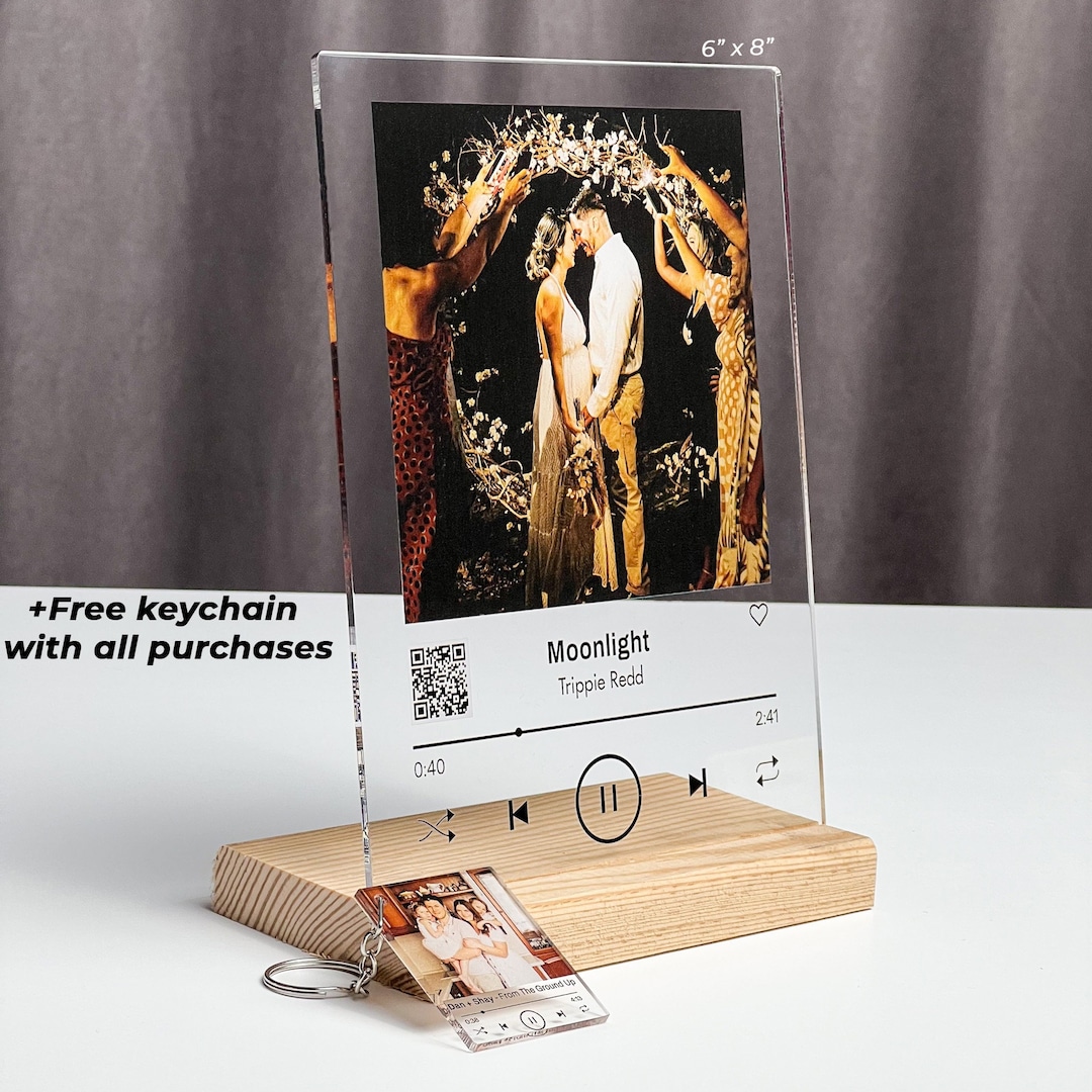 Personalised Song Plaque With Stand, Any Photo - Song, Any Playlist ...