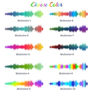 Rainbow Soundwave Art - Custom Sound Wave Print- 3D Soundwave Gift ...