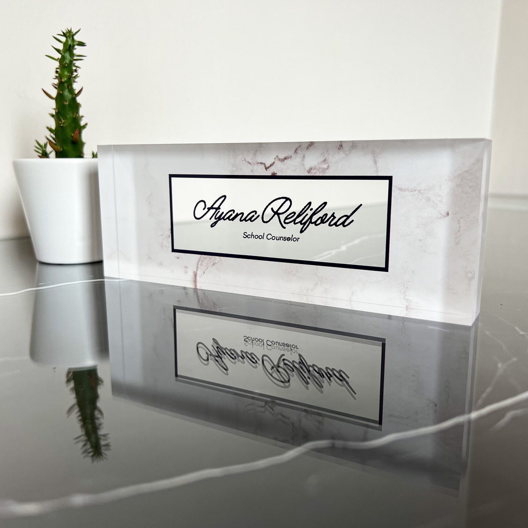 Personalized Marble Desk Name Plaque, Custom Desk Sign, Masters Degree ...