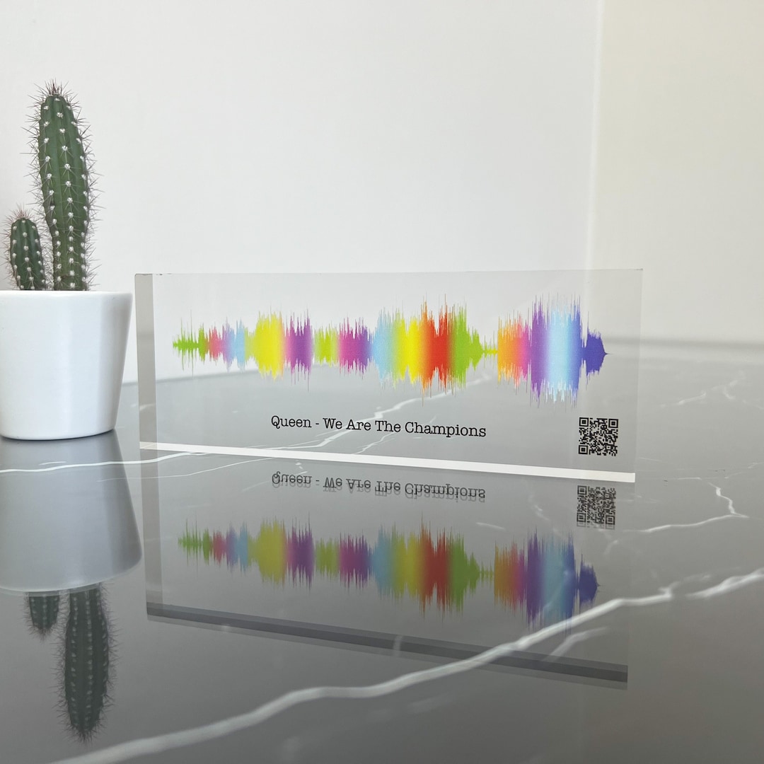 Rainbow Soundwave Art - Custom Sound Wave Print- 3D Soundwave Gift ...