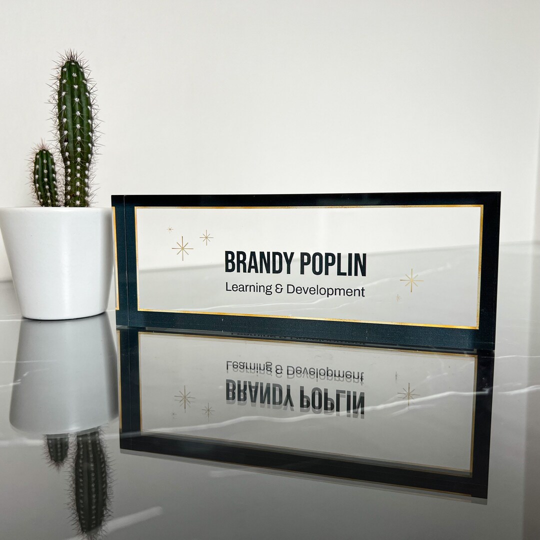 Personalized Acrylic Desk Name Block, Custom Office Desk Decor, Unique ...