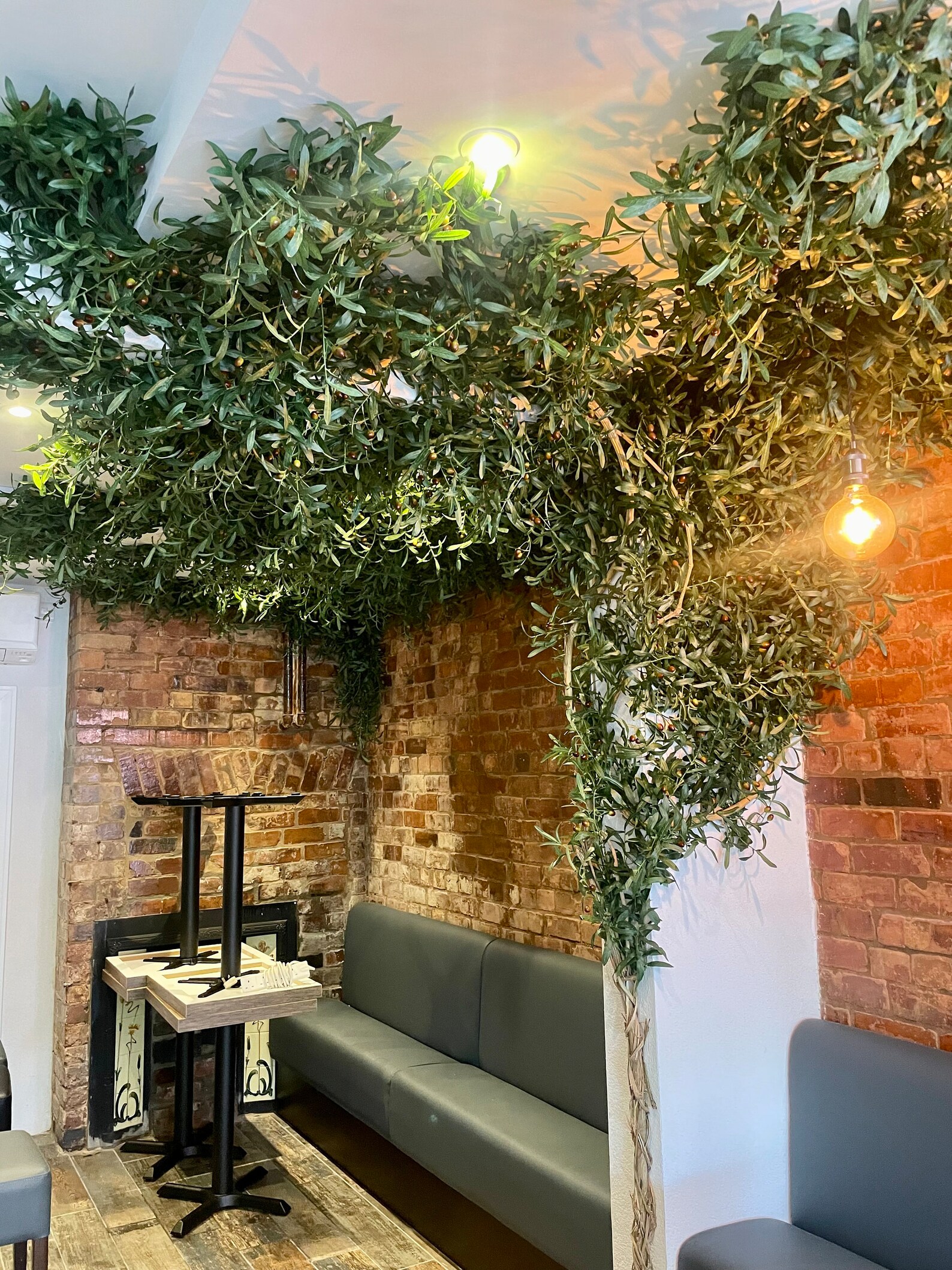 Artificial Olive Stem, Faux Olive Stem, Olive Tree Branch With Olives ...
