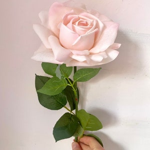 1 PCS Real Touch Roses, Ligh Pink Rose Stem, Realistic Luxury Faux ...