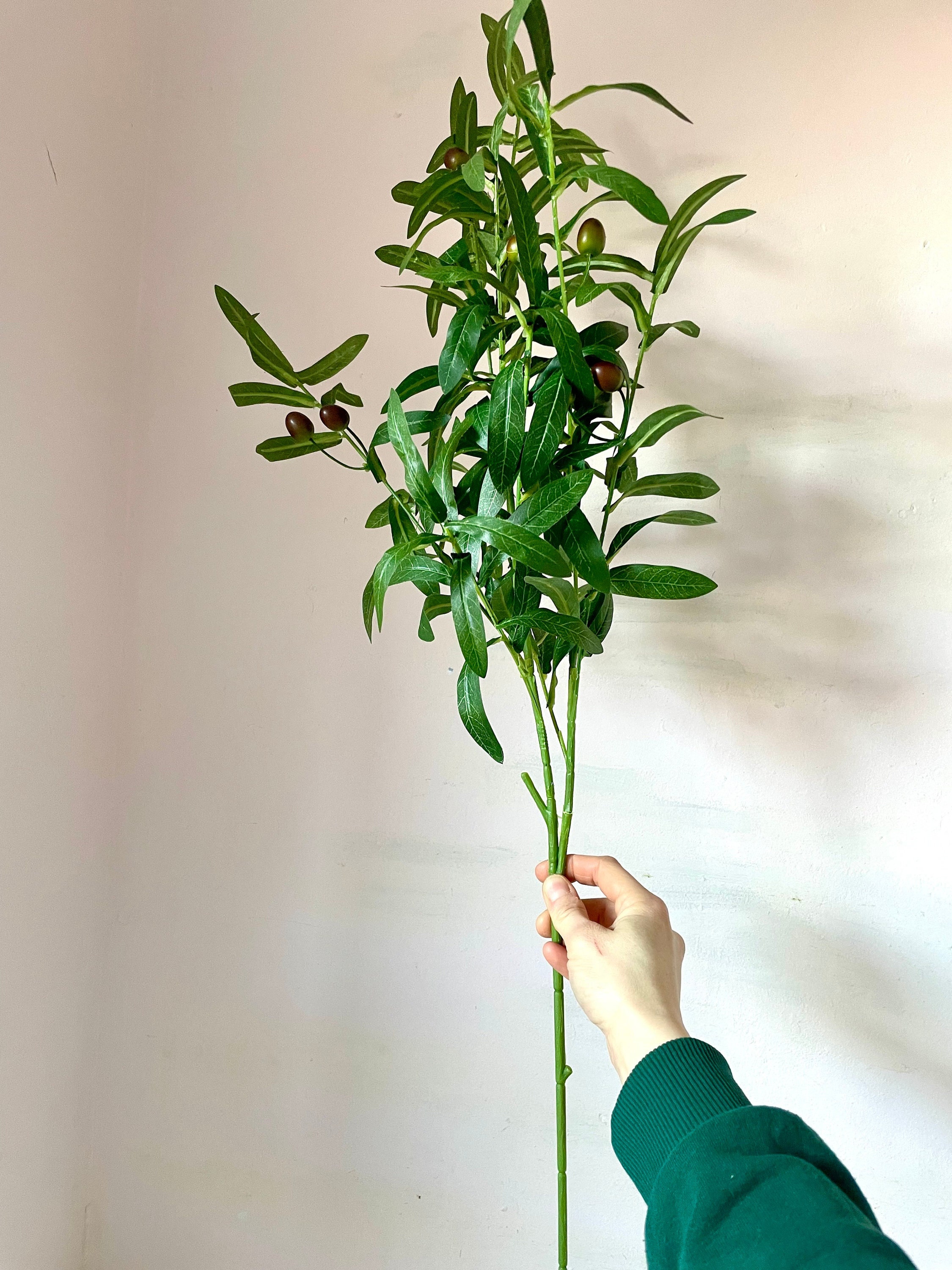 Artificial Olive Stem, Faux Olive Stem, Olive Tree Branch With Olives ...