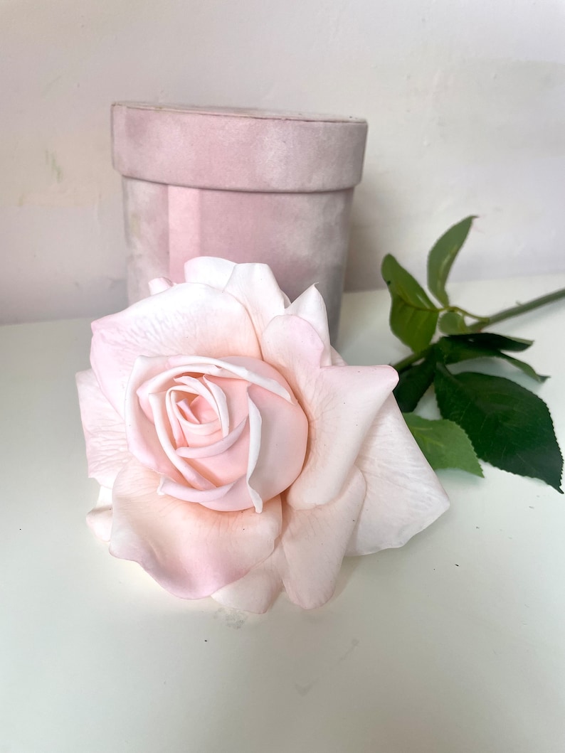 1 PCS Real Touch Roses, Ligh Pink Rose Stem, Realistic Luxury Faux ...