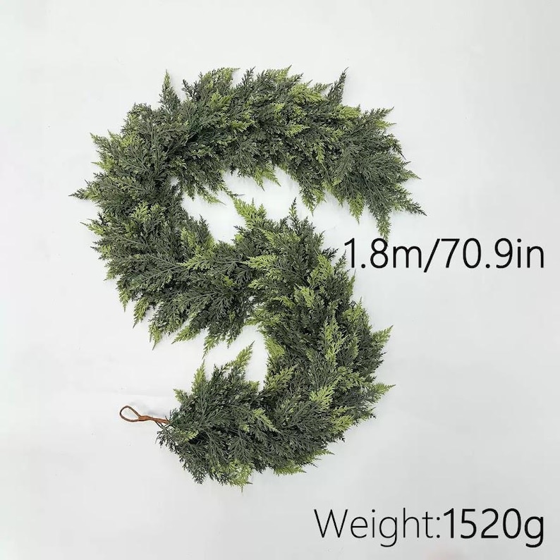 Realistic Artificial Cedar Garland – 1.8m (70.9 In), Thick Christmas ...