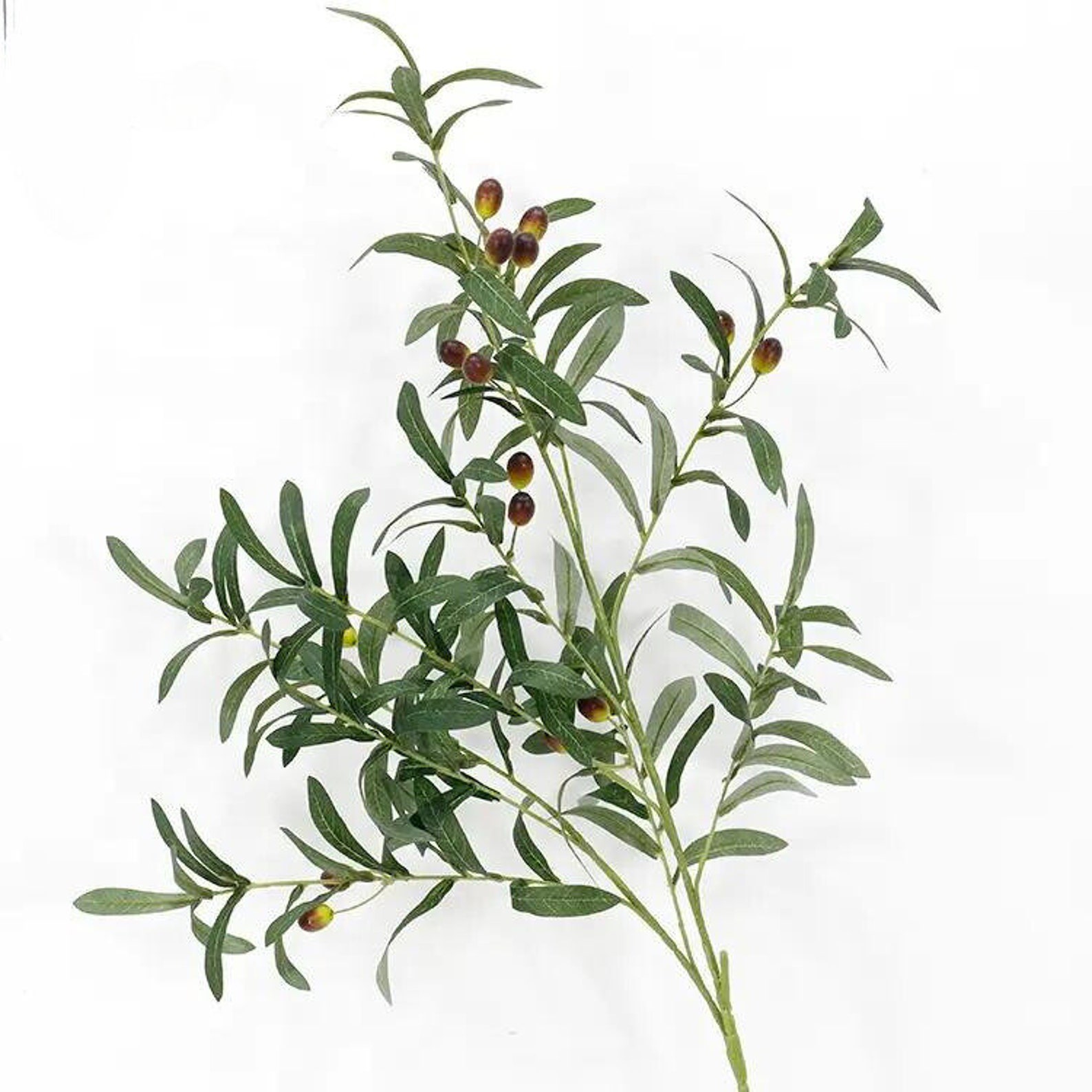 Artificial Olive Stem, Faux Olive Stem, Olive Tree Branch With Olives ...