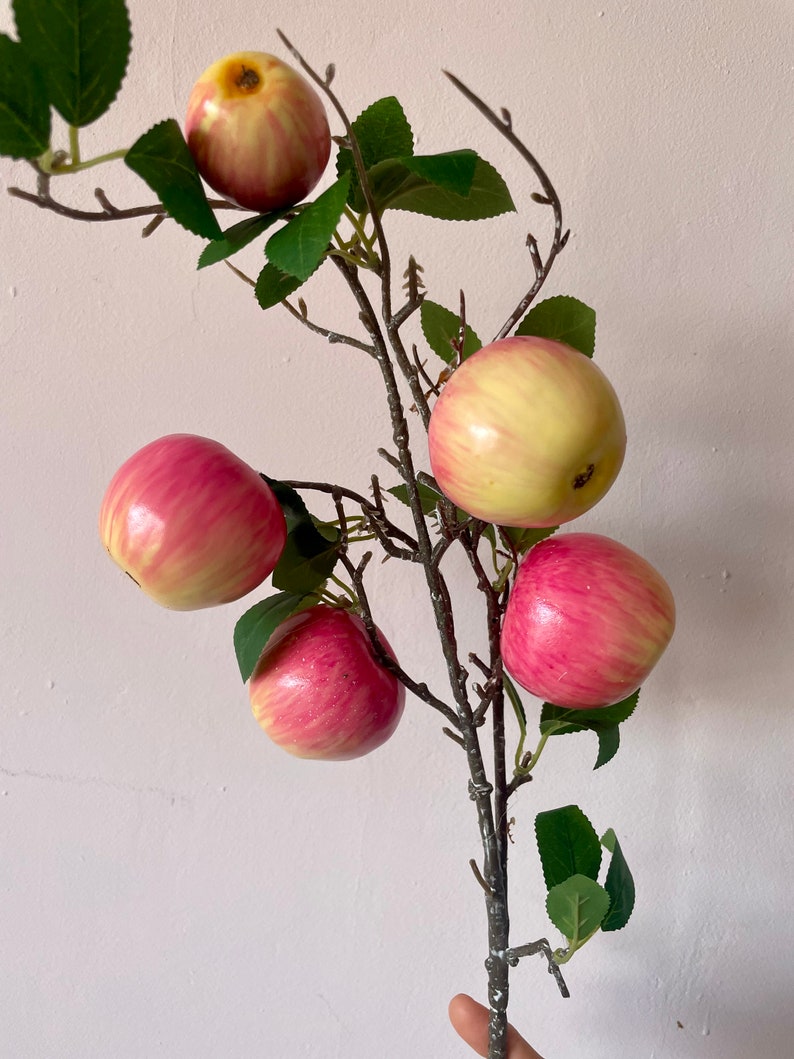 Artificial Realistic Apple Stem, Faux Apples, Artificial Apple Branch ...