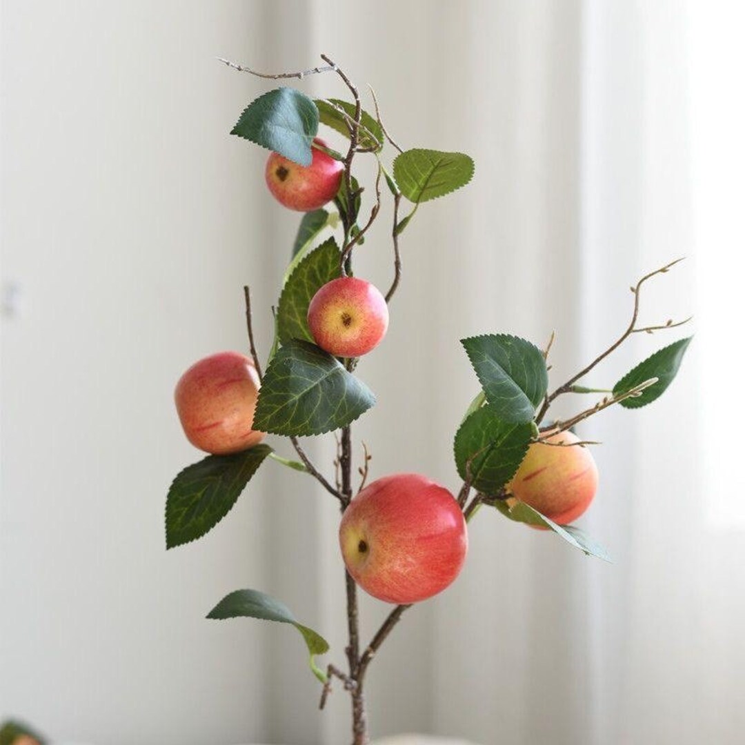 Artificial Realistic Apple Stem, Faux Apples, Artificial Apple Branch ...