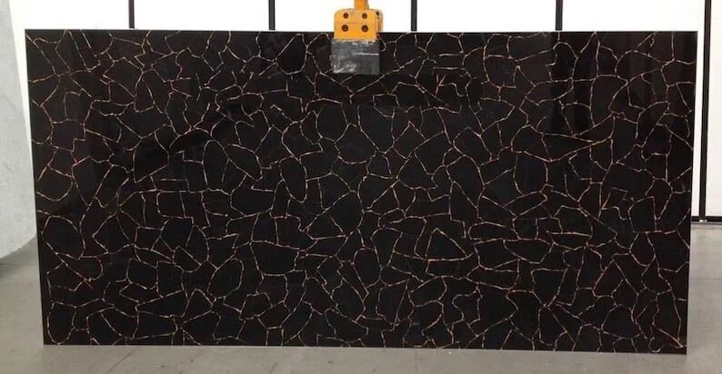 Black Obsidian Stones Dining Countertop Table, Black Obsidian Coffee ...