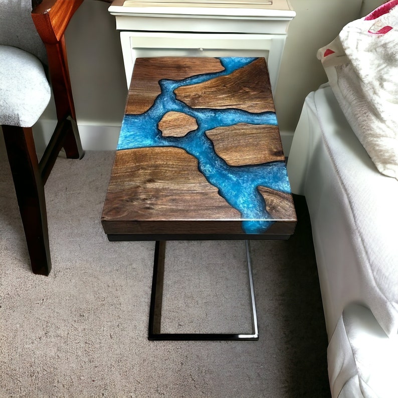 Epoxy Side Table, Epoxy End Table, Epoxy Resin Table, River Table Epoxy ...