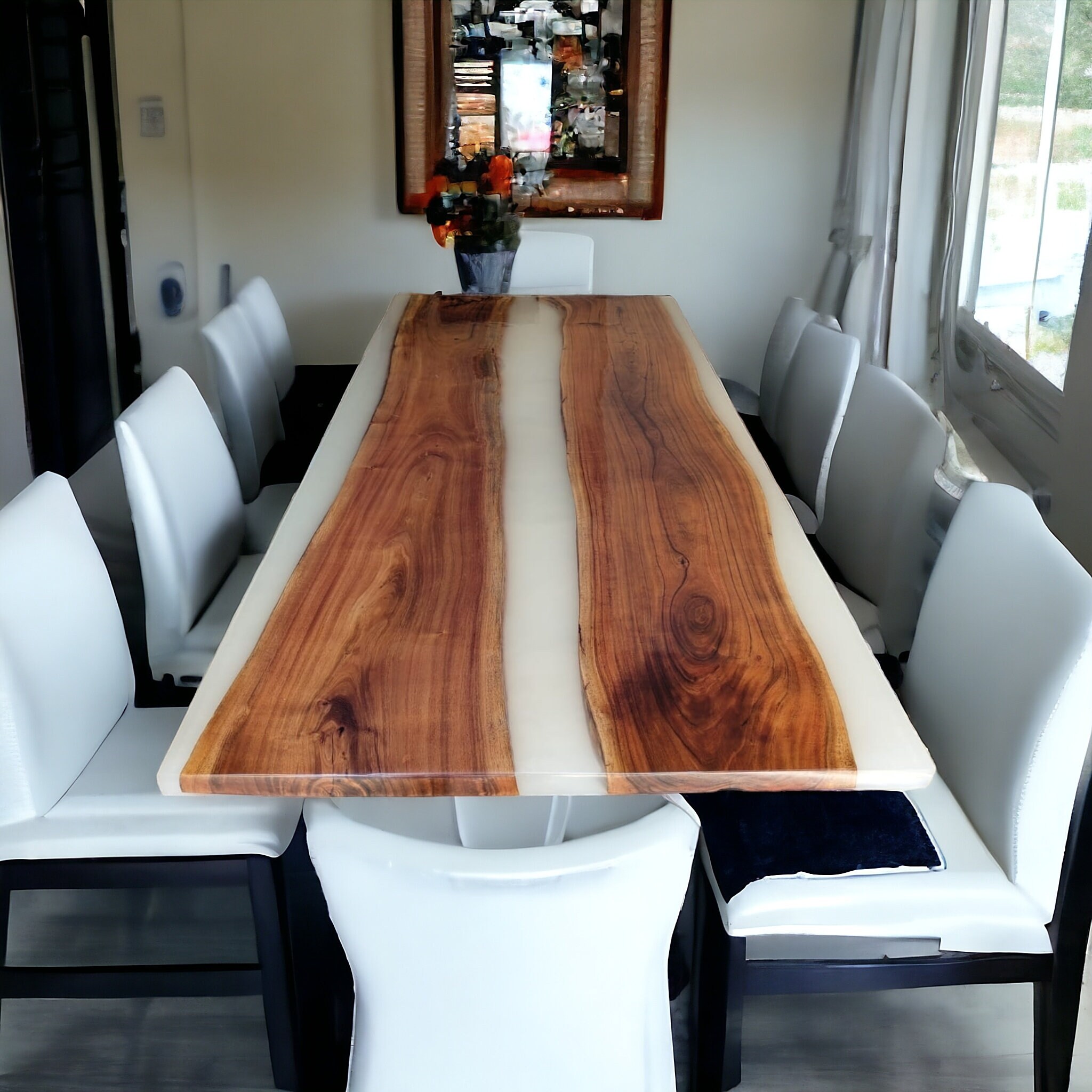 Epoxy Dining Table, White Epoxy Table, Epoxy Resin Table, Epoxy Wood ...