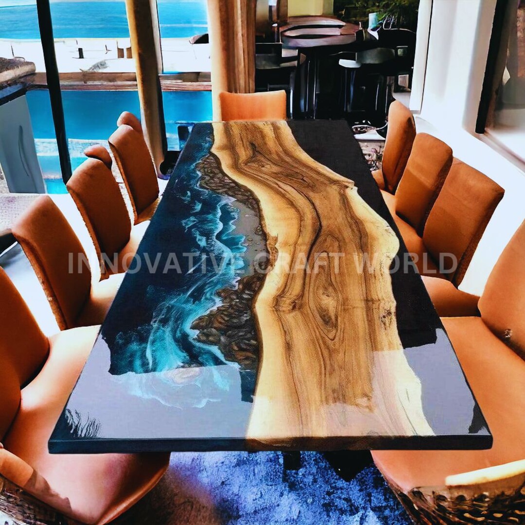 Epoxy Table Top, Epoxy Table, Epoxy Resin Table, Blue Epoxy Table ...