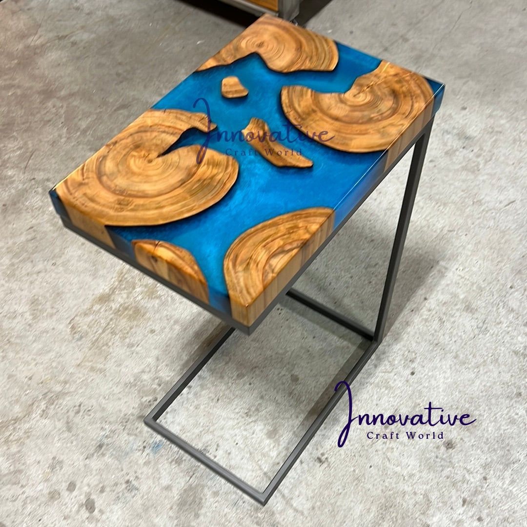 Epoxy Side Table, Epoxy End Table, Epoxy Resin Table, River Table Epoxy ...