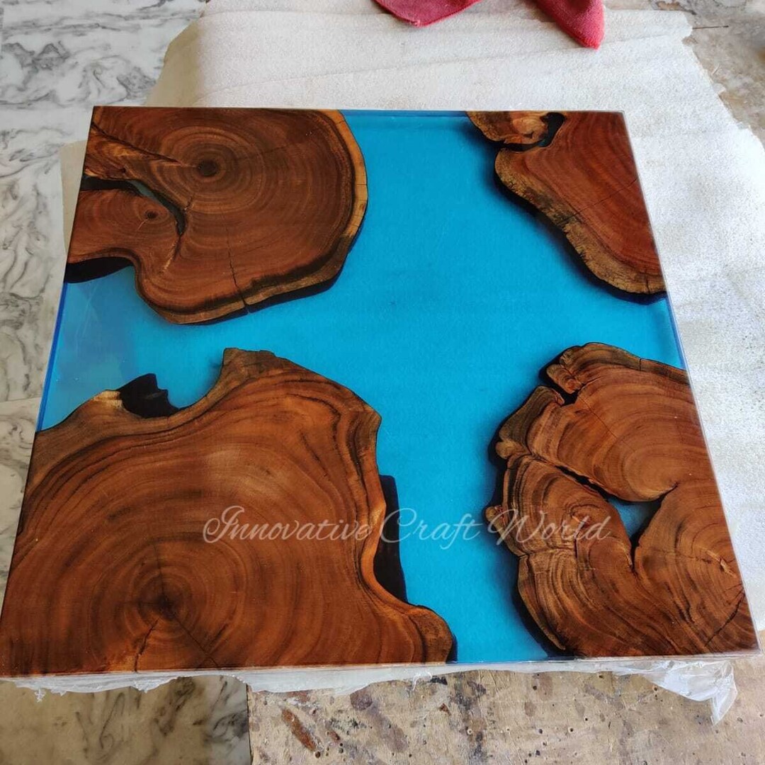 Square Epoxy Table Top, Coffee Table Epoxy , Epoxy Square Dining Table ...
