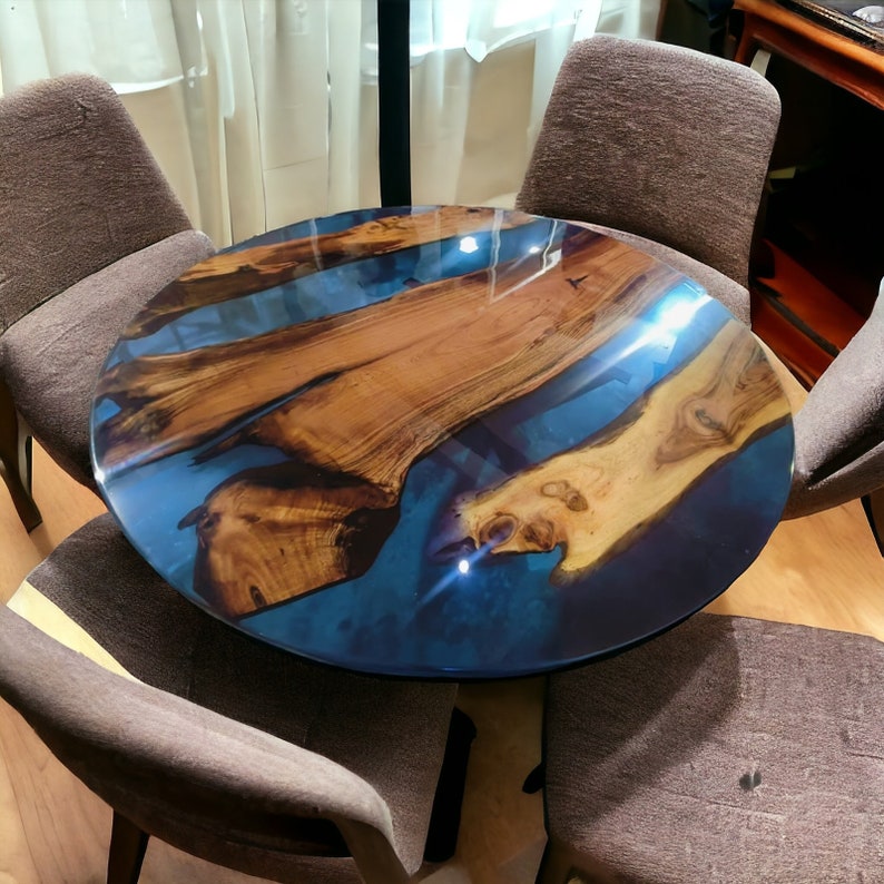 Round Epoxy Dining Table, Round Epoxy Coffee Table, Round Translucent ...