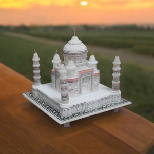 6" Marble Taj Mahal Replica, Model of Taj Mahal Gift Item, Home Decor ...