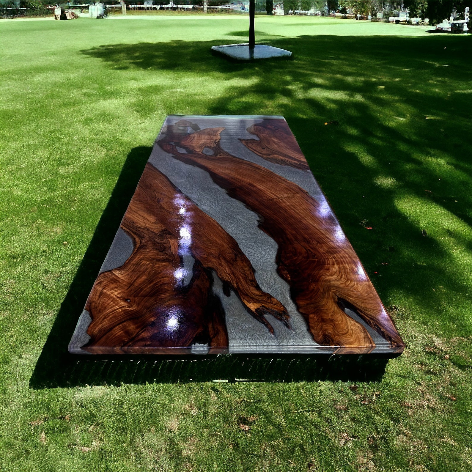 Epoxy Dining Table, 220cmx100cm Epoxy Table, Gray Epoxy Table ,dining ...