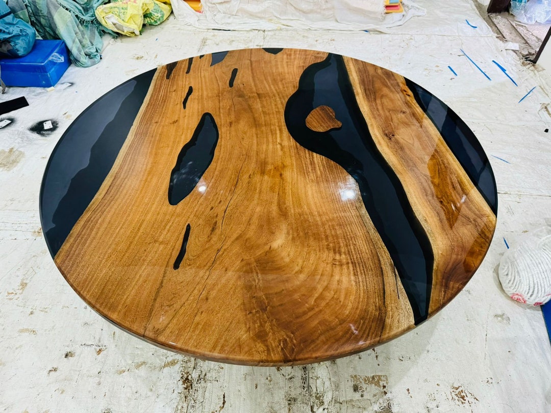 Round Epoxy Dining Table, Round Epoxy Table, Round Translucent Table ...