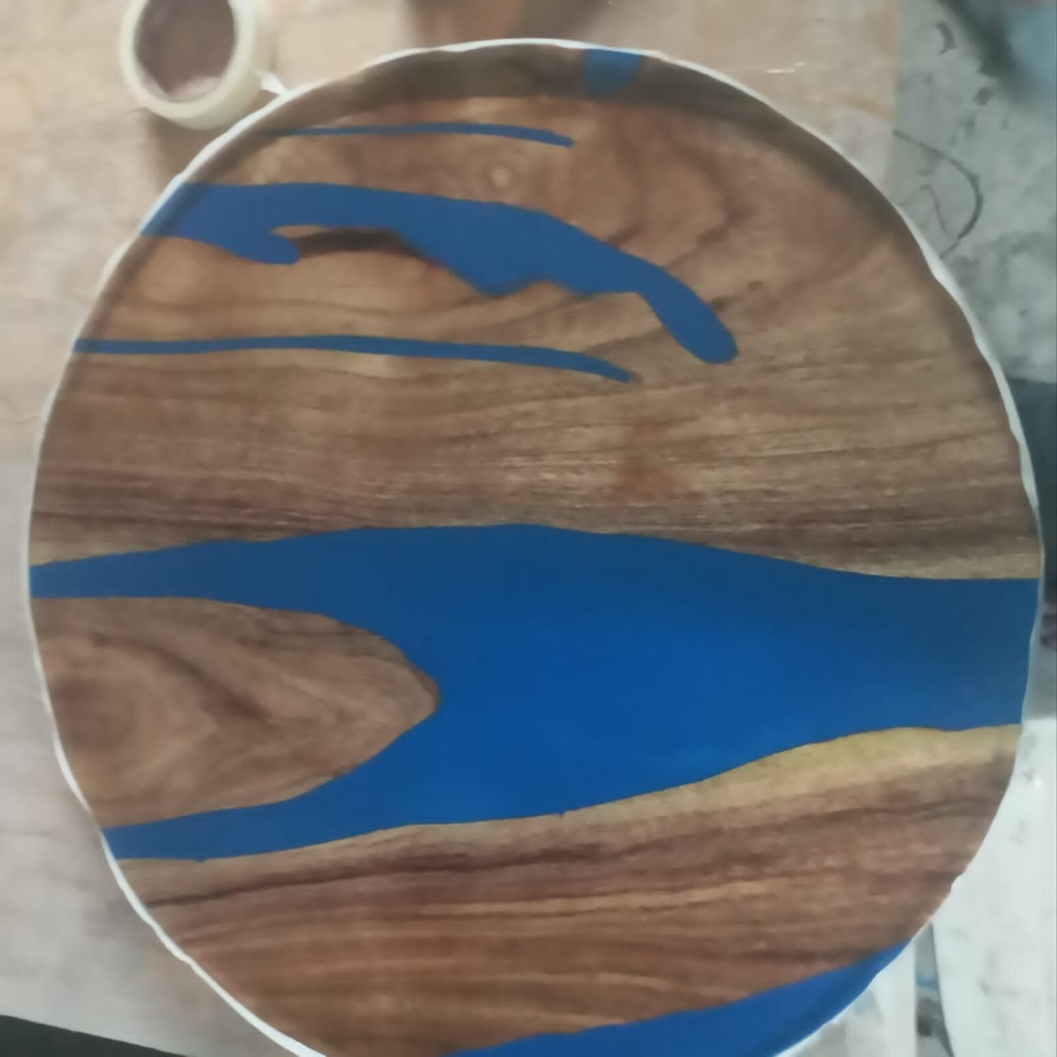 Round Epoxy Dining Table, Round Epoxy Coffee Table,round Blue Epoxy ...
