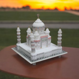 6" Marble Taj Mahal Replica, Model of Taj Mahal Gift Item, Home Decor ...