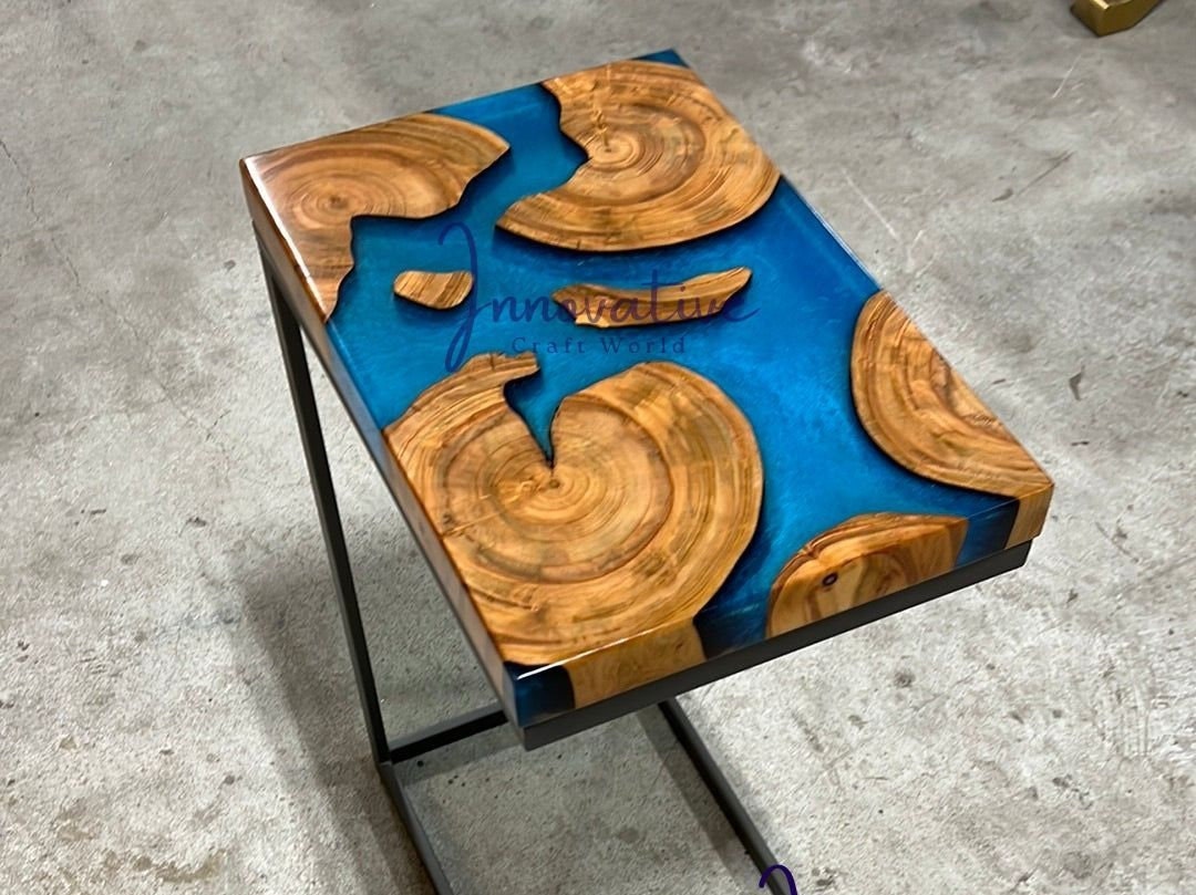 Epoxy Side Table, Epoxy End Table, Epoxy Resin Table, River Table Epoxy ...