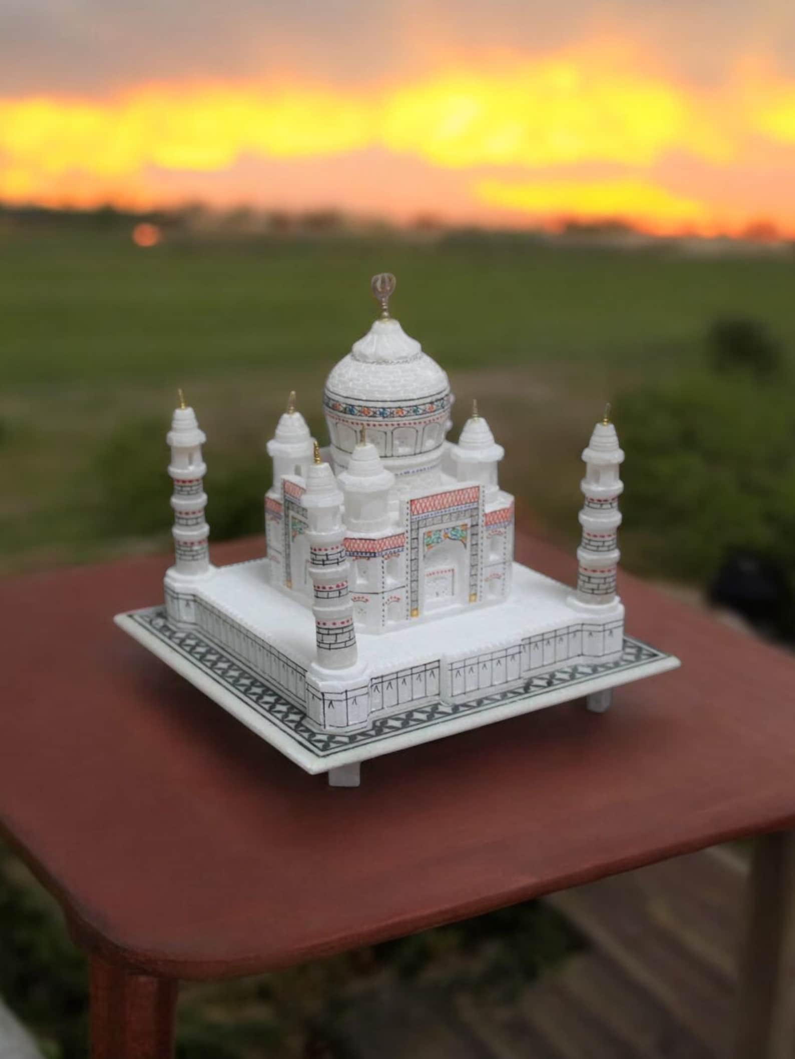 6" Marble Taj Mahal Replica, Model of Taj Mahal Gift Item, Home Decor ...